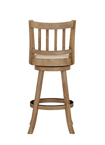 Boraam Sheldon Bar Height Stool, 1 Pack, 29-Inch, 1-Pack, Driftwood Wire-Brush and Ivory