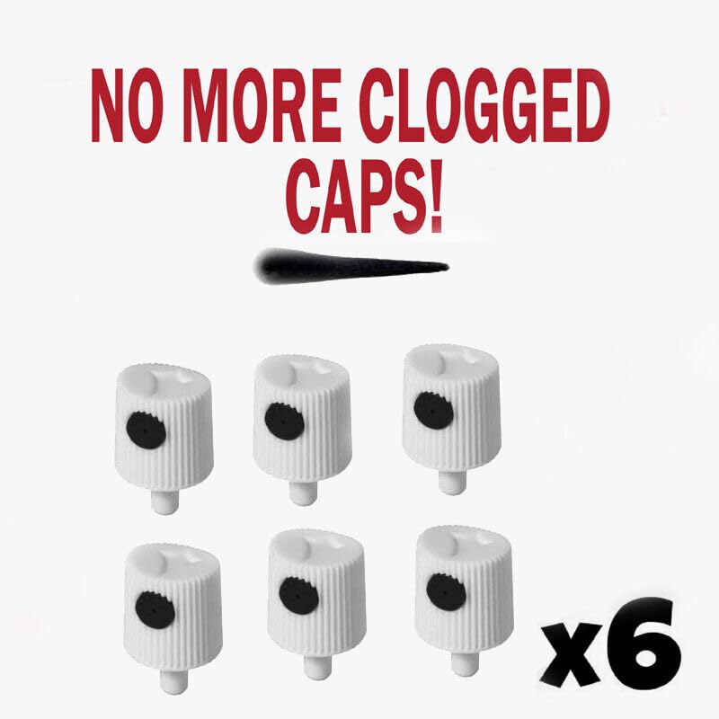 Generic Spray Paint Caps for Rust-Oleum Farm and Implement Spray Paint, (6) Pack OEM Direct Fitment Caps…, White/Black