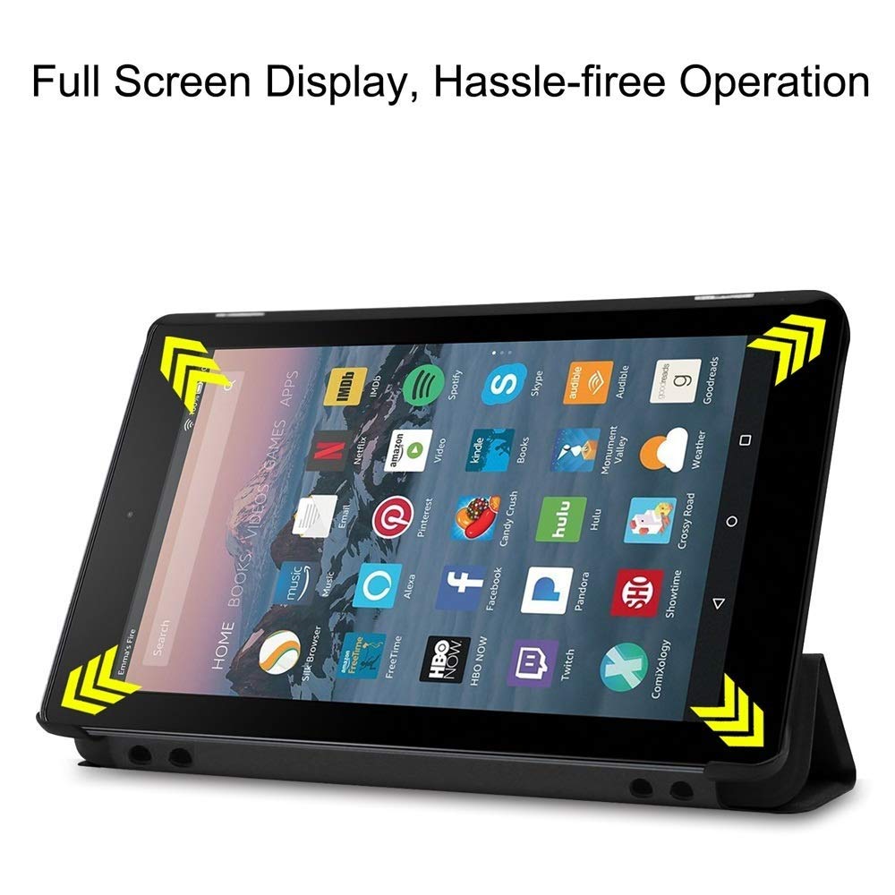 Boskin for Amazon Fire hd 10 case 2019/2017 Release- Water Safe PU Leather Smart Cover with Auto Wake/Sleep for Kindle fire hd 10 9th 7th Generation (City Night)