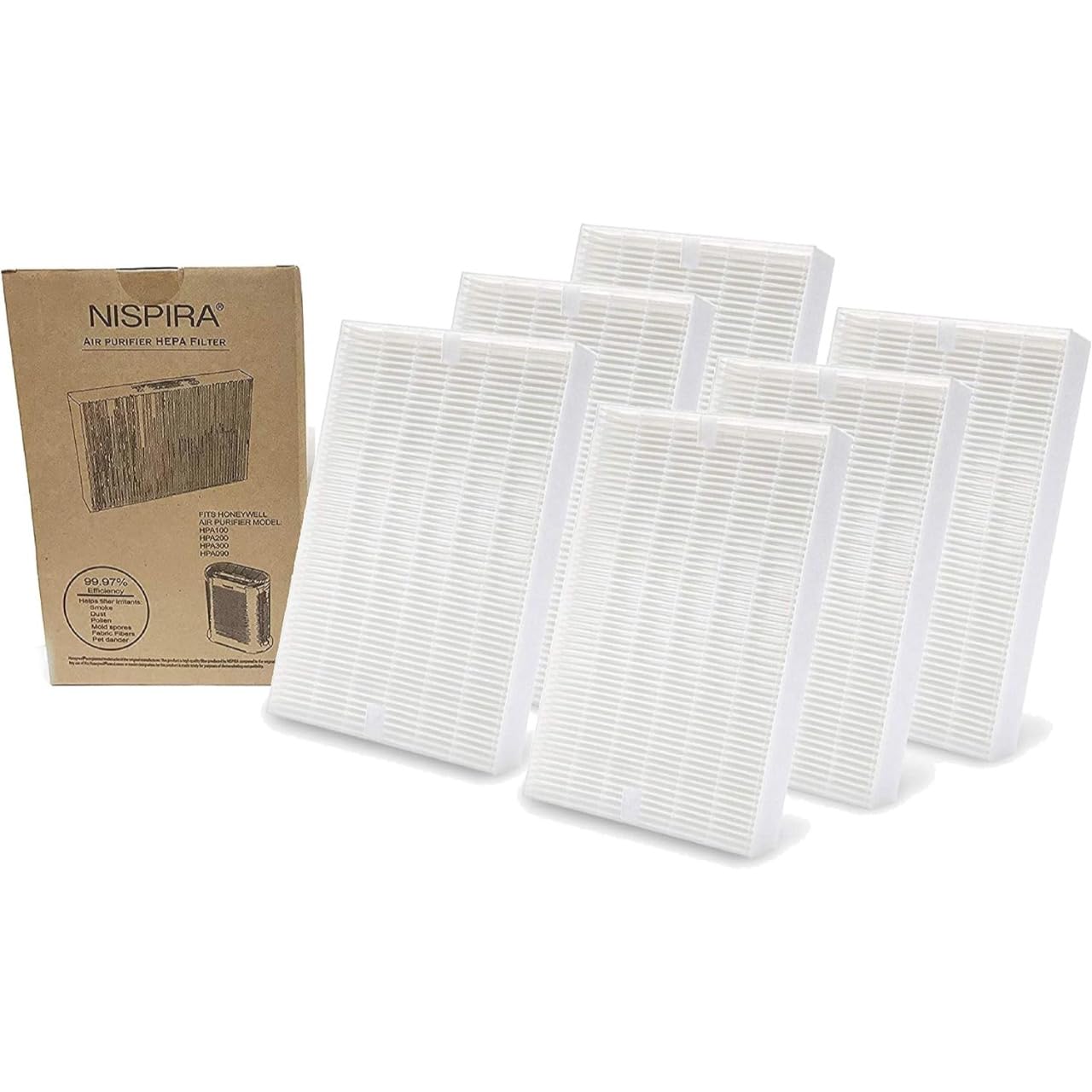 Nispira HPA300 HPA200 Filter R Replacement for Honeywell Air Purifier InSight HPA5300 HPA100 HPA090 HPA250 HPA200 HPA5300 True HEPA HRF-R1 HRF-R2 HRF-R3. 6 Packs