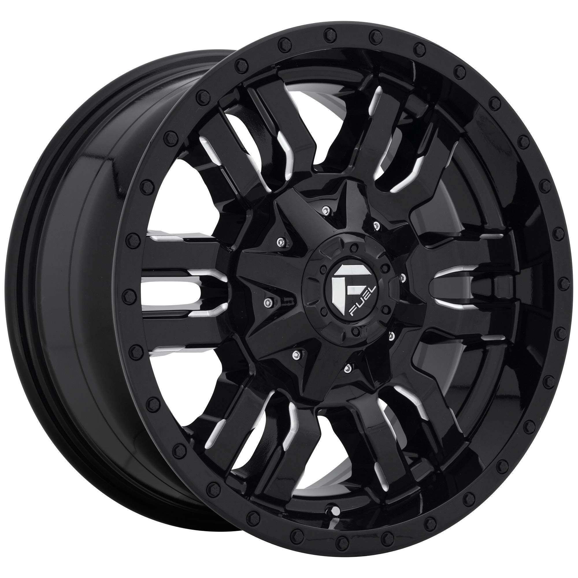 FUEL 1PC SLEDGE GLOSS BLACK MILLED SLEDGE 20x9 8x165.10 GLOSS BLACK MILLED (1 mm) AUTOMOTIVE RIM