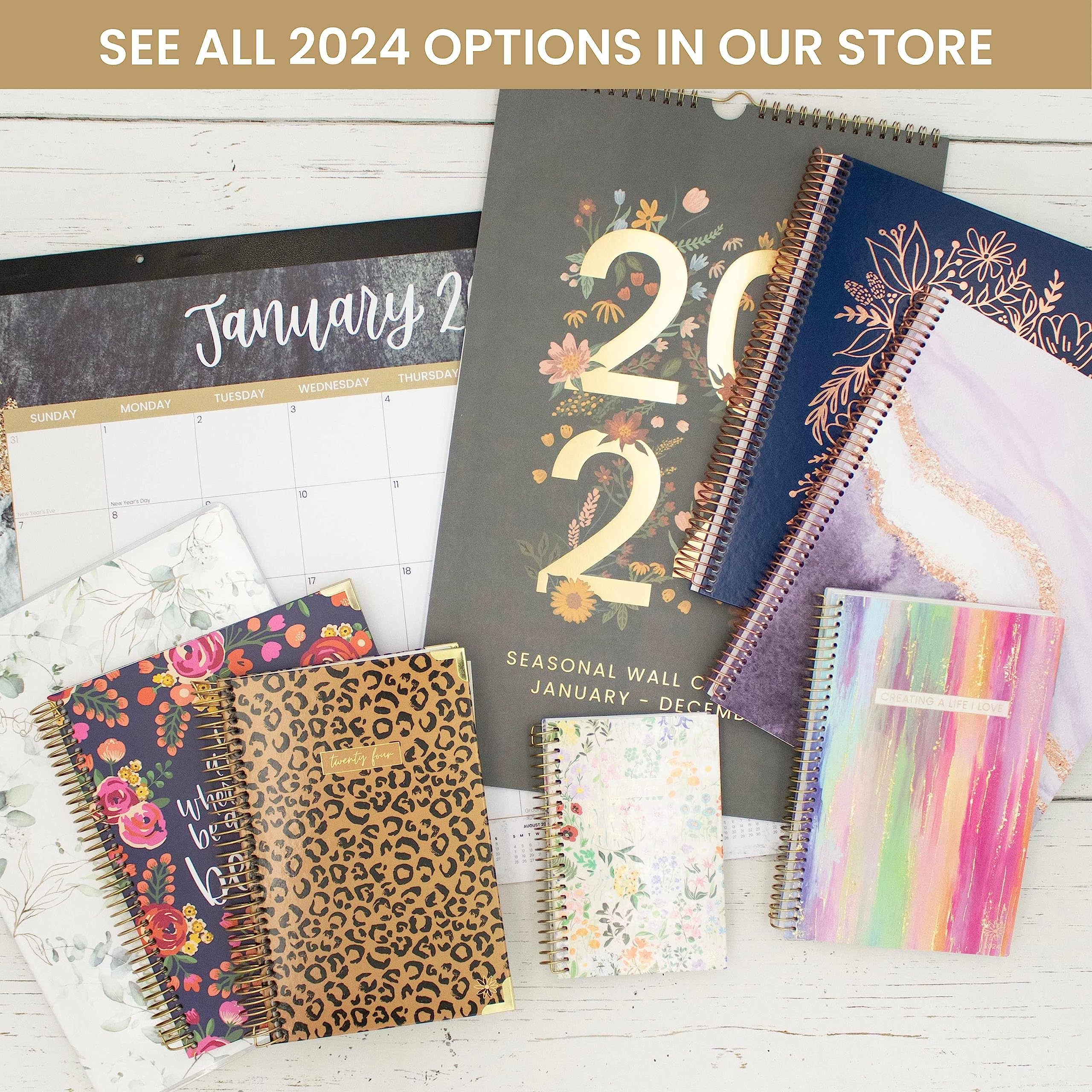 bloom daily planners 2024 Calendar Year Day Planner (January 2024 - December 2024) - 5.5” x 8.25” - Weekly/Monthly Agenda Organizer Book with Stickers & Bookmark - Make Today Count