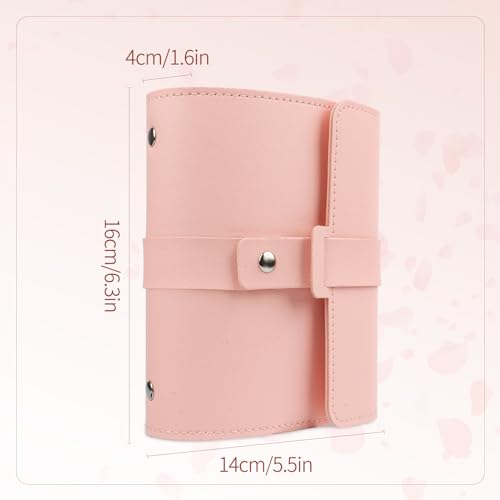 Fangoo Earring Book Organizer Stud Earring Storage Case Travel Small Earring Holder Organizers Display Portable Earring Binder Pu Leather Capable to Hold 42 Pairs (Pink