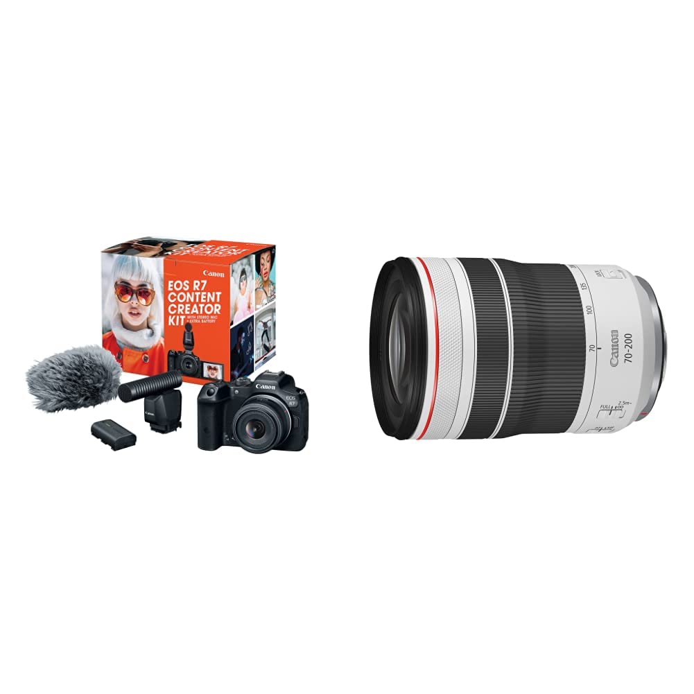 Canon EOS R7 32.5MP APS-C Mirrorless Camera Kit with 70-200mm f/4 Lens, Black