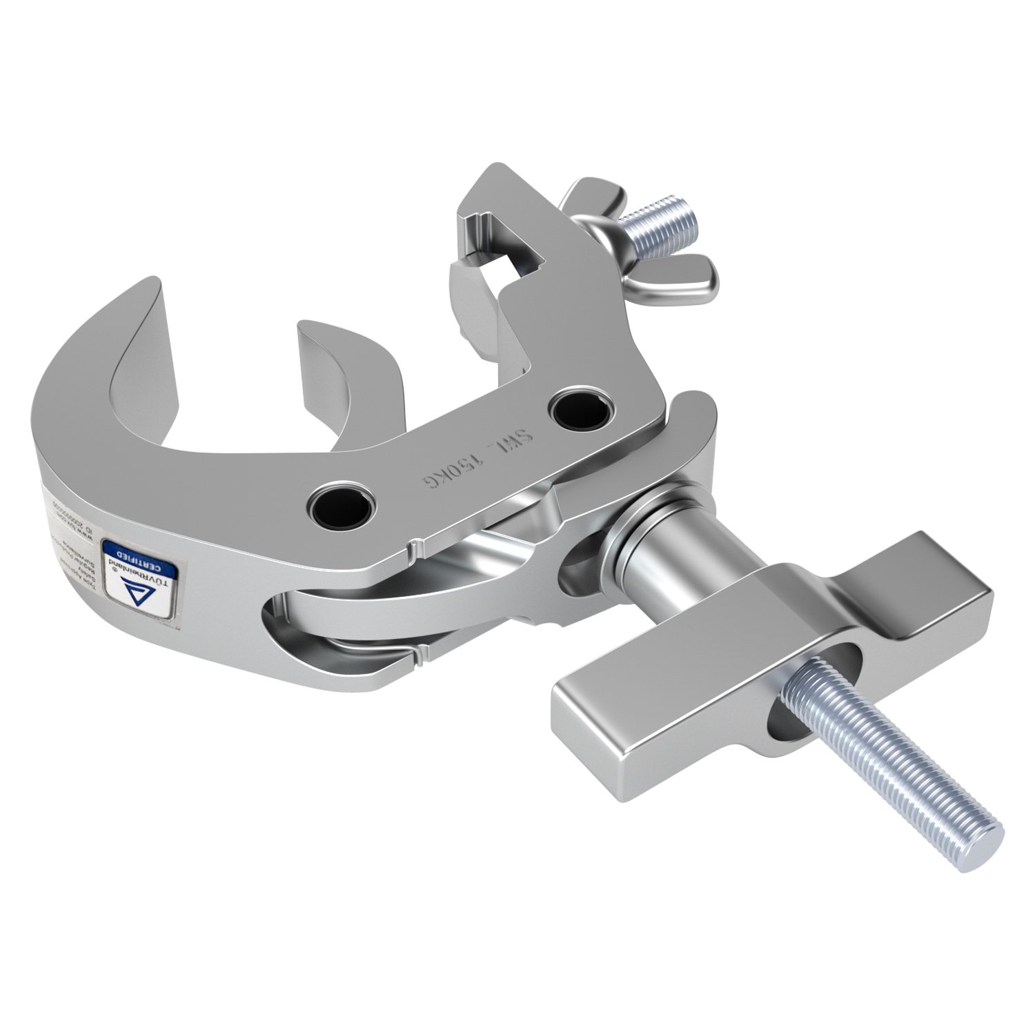 MFL. Heavy Duty Truss Clamp, 330 lb Aluminum Alloy DJ Light Clamps, Fits 1.5-2.0 Inch Truss for Stage Lighting Projector Par Lights, TUV Certificated ID: 50393001, Silver, Pack of 4