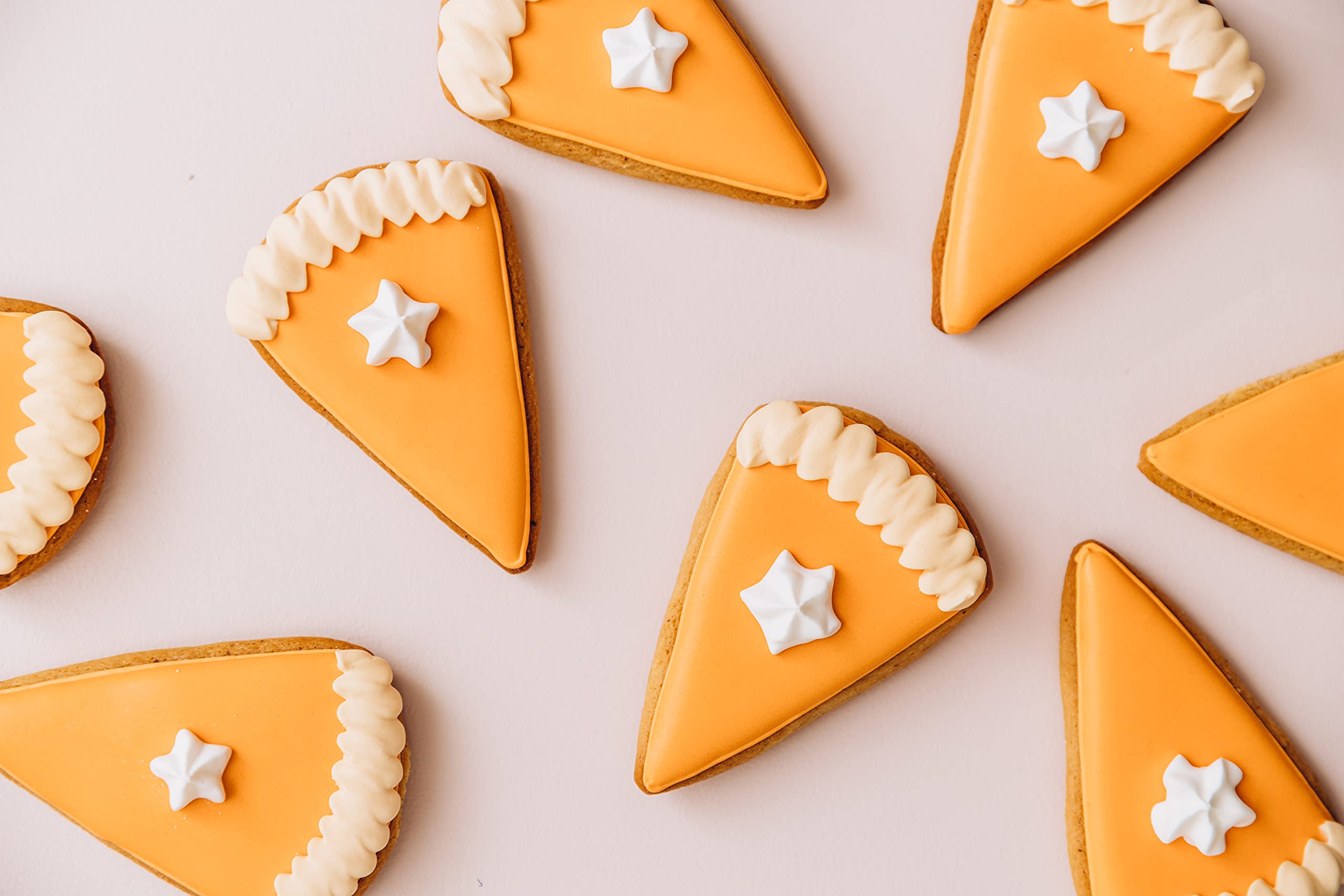 COOKIEQUE 3-Piece Candy Corn Cookie Cutter, Fall Thanksgiving Pumpkin Pie Cookie Cutters, Holiday Cookie Cutters, Unique Design with Protective Red Top PVC