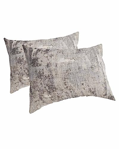 Edwiinsa Beige Wall Pillow Covers King Standard Set of 2 Bed Pillow, Farmhouse Vintage Shabby Wall Abstract Art Plush Soft Comfort for Hair/Skin Cooling Pillowcases with Envelop Closure 20''x36''