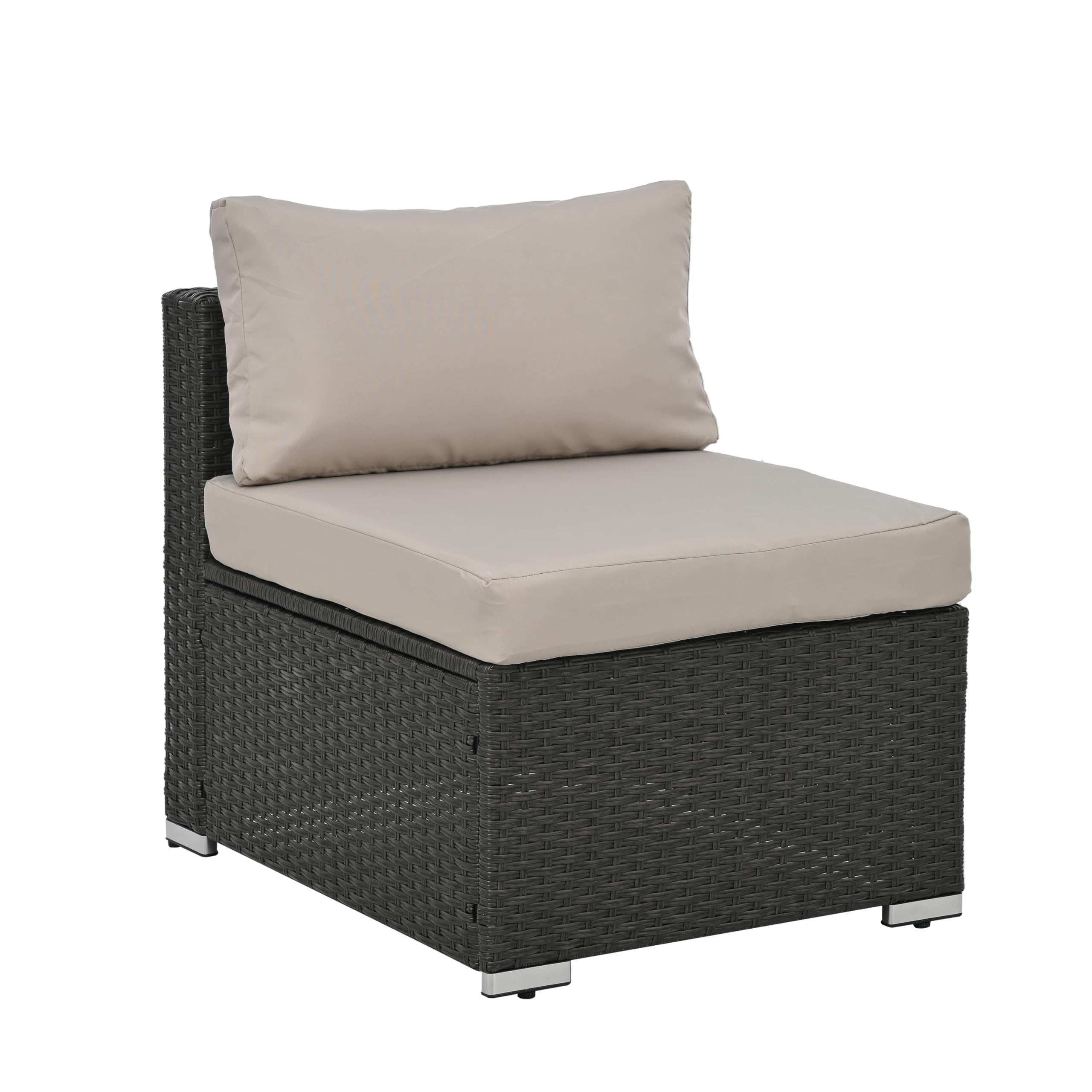 Morhome 6 Piece Patio Furniture Set Rattan Outdoor Sectional Conversation Sets, Dining Table Chair with Bench and Cushions for Backyard, Pool, Lawn
