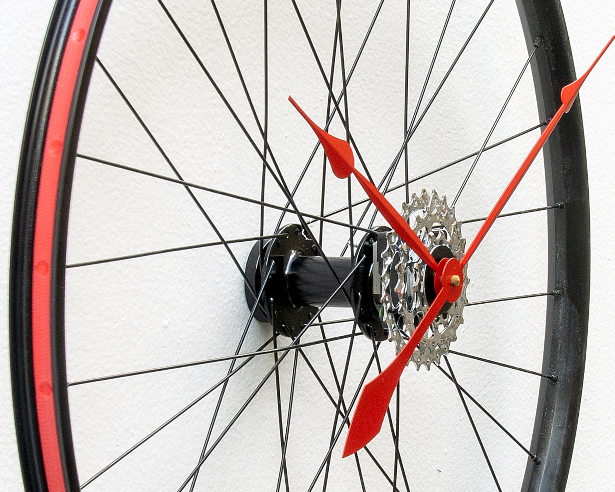 Bike Wheel Clock, Large, Wall, Cyclist, Unique, Steampunk, Decor, Bicycle, spoke, time, gear, cycle, recycle, upcycle, repurpose, reuse,