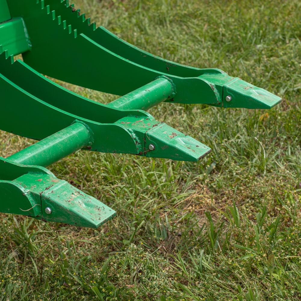 Titan Attachments 84" HD Root Grapple Rake Attachment Fits John Deere Hook and Pin Connection, Recommended for Series 4 Tractors, Twin 3,000 PSI Cylinders, Carry Rocks, Logs, Brush, Debris