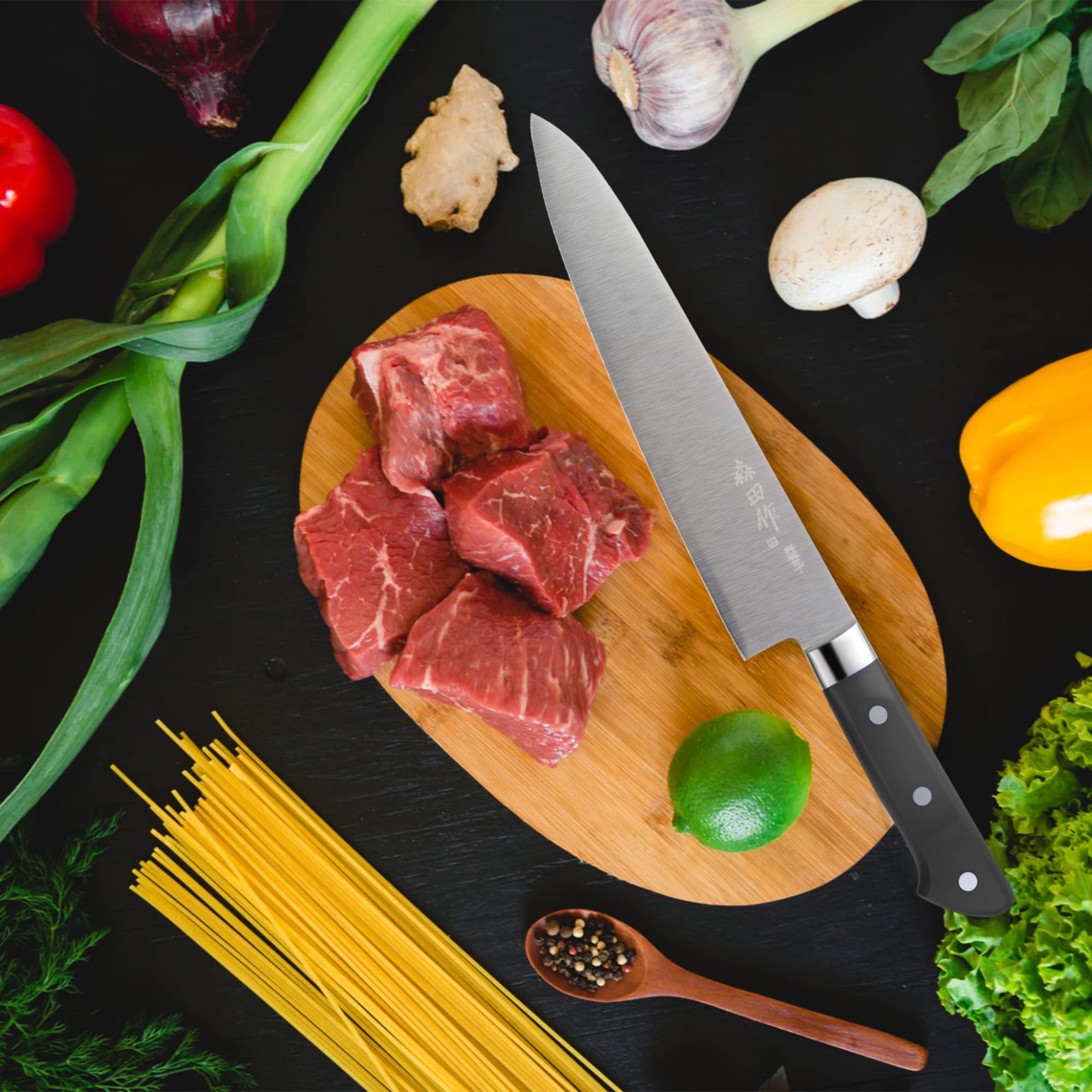 CHUYIREN Sharp Sushi Knife for Kitchen 9.5 inch and 10.6 inch