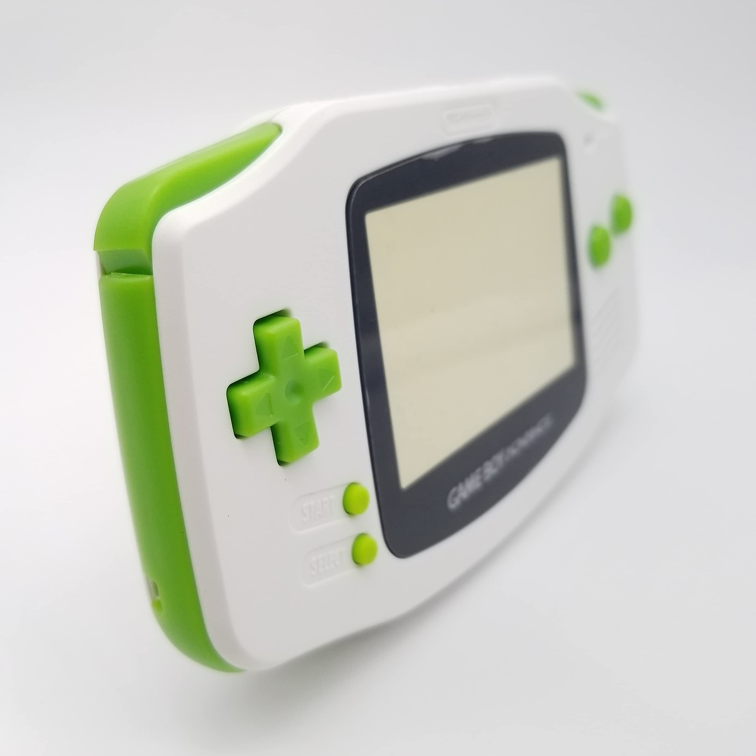 Full Housing Case Cover Housing Shell Replacement for Game boy Advance GBA Shell Case with Buttons Kit (White with Green Buttons)