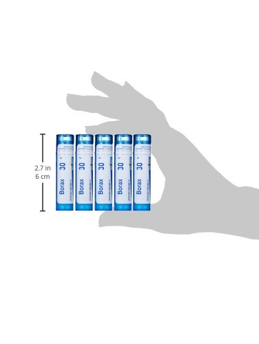 Boiron Homeopathic Medicine Borax, 30C Pellets, 80-Count Tubes (Pack of 5)