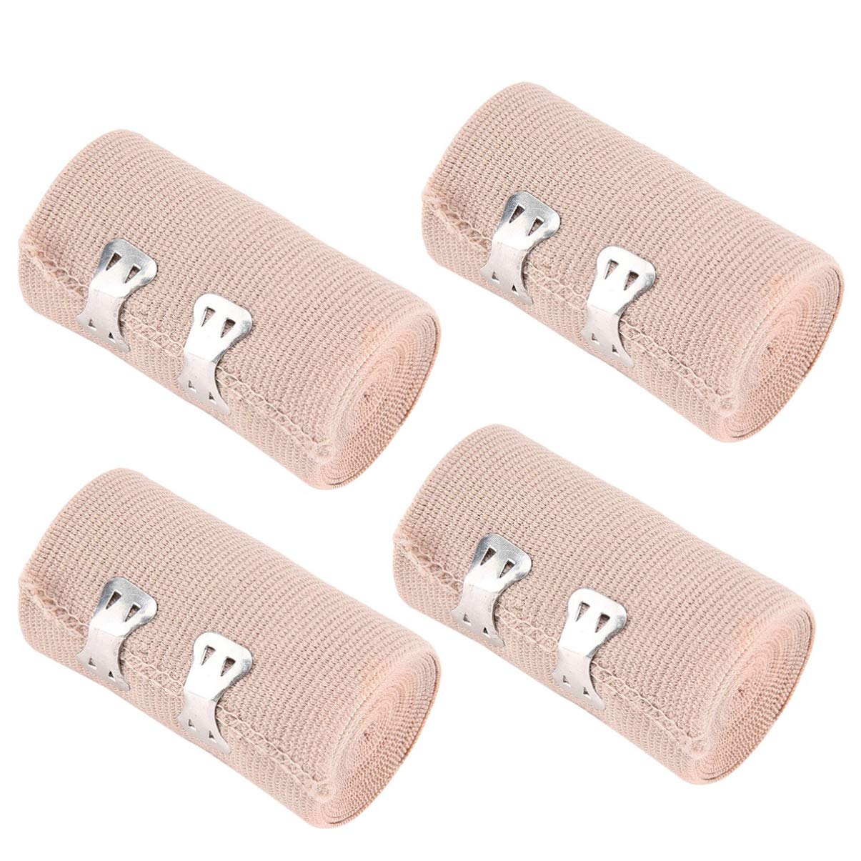 COHEALI Athletic Tape Exercise Handles Elastic Bandages Elastic Bandage Wrap with Clips 4pcs Bandage for Sports Sprains Injuries Ankle Arm Foot Exercise Handles Elastic Bandages First Aid Tape