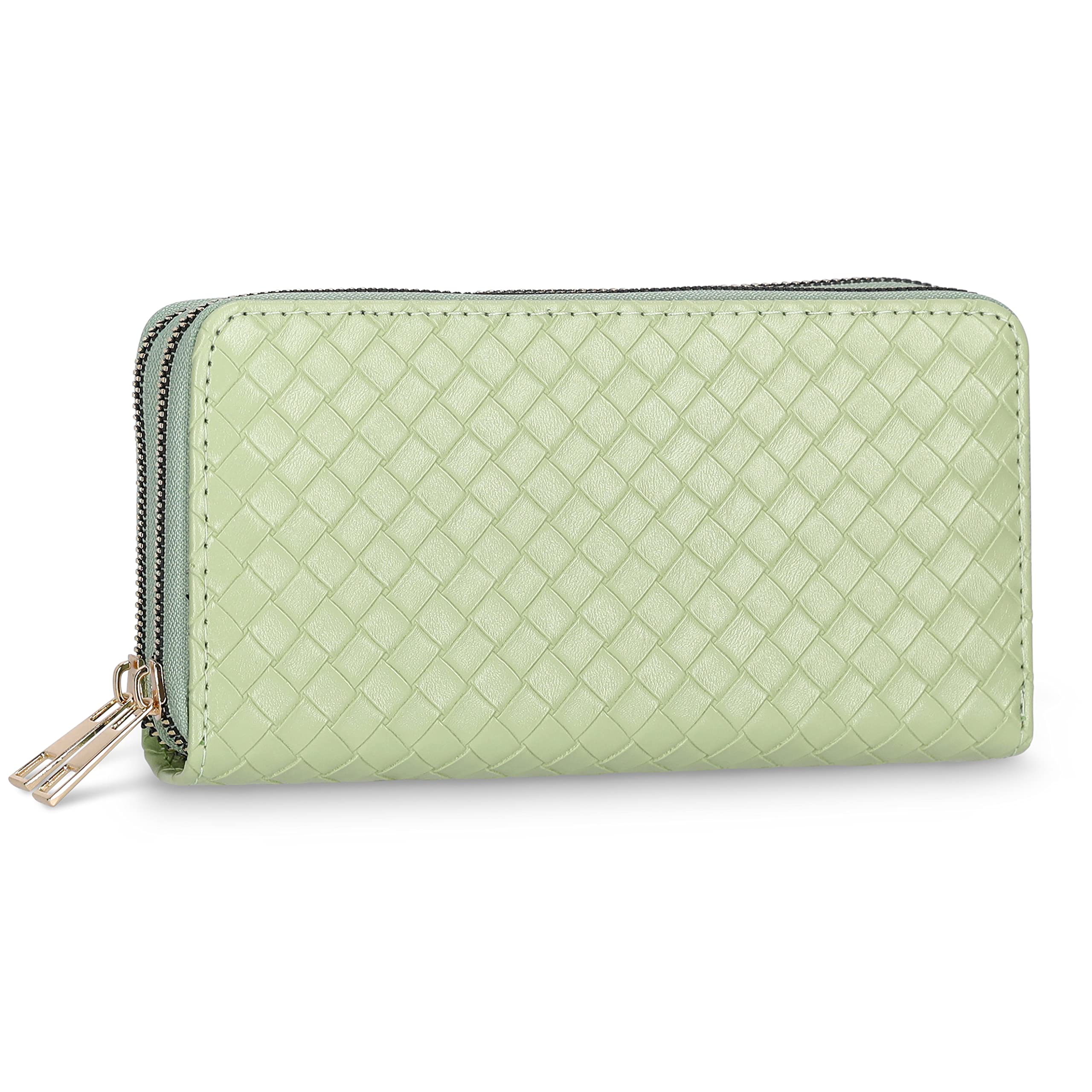 Couture Gems Black Wristlet Purses For Women Wallet DOUBLE ZIPPER Wallets Clutch Purses For Women Handbag Wallet Womens