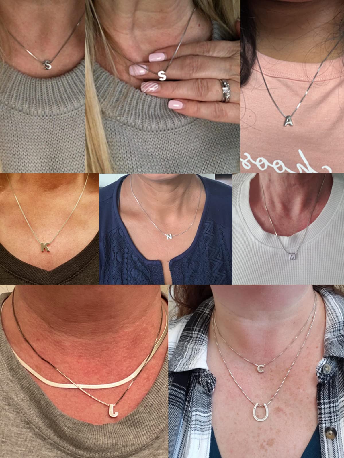 CANDYFANCY A Initial Necklace 925 Sterling Silver Letter Pendant Personalized 26 Alphabet Necklace for Women Men Gift with 18" Box Chain