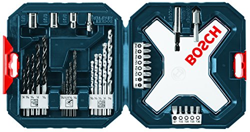 Bosch 18V Compact 1/2" Drill/Driver Kit with (2) 1.5 Ah Slim Pack Batteries GSR18V-190B22 and 34-Piece Drilling and Driving Mixed Set with Storage Case MS4034