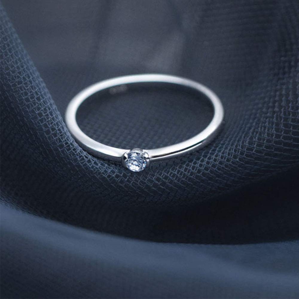 CANDYFANCY Promise Rings Cubic Zirconia 925 Sterling Silver Midi Knuckle Stackable Engagement Wedding Band Size 6.25