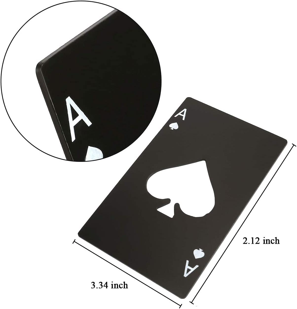 Cool beer Bottle Openers，Yerwal Casino Credit Card Stainless Stee Black Bottle Opener for Wallet