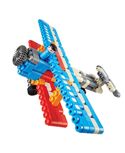 Poly M Hape City Airport | 142Piece Building Brick Airport Toy Set with Figurines & Accessories, 760023