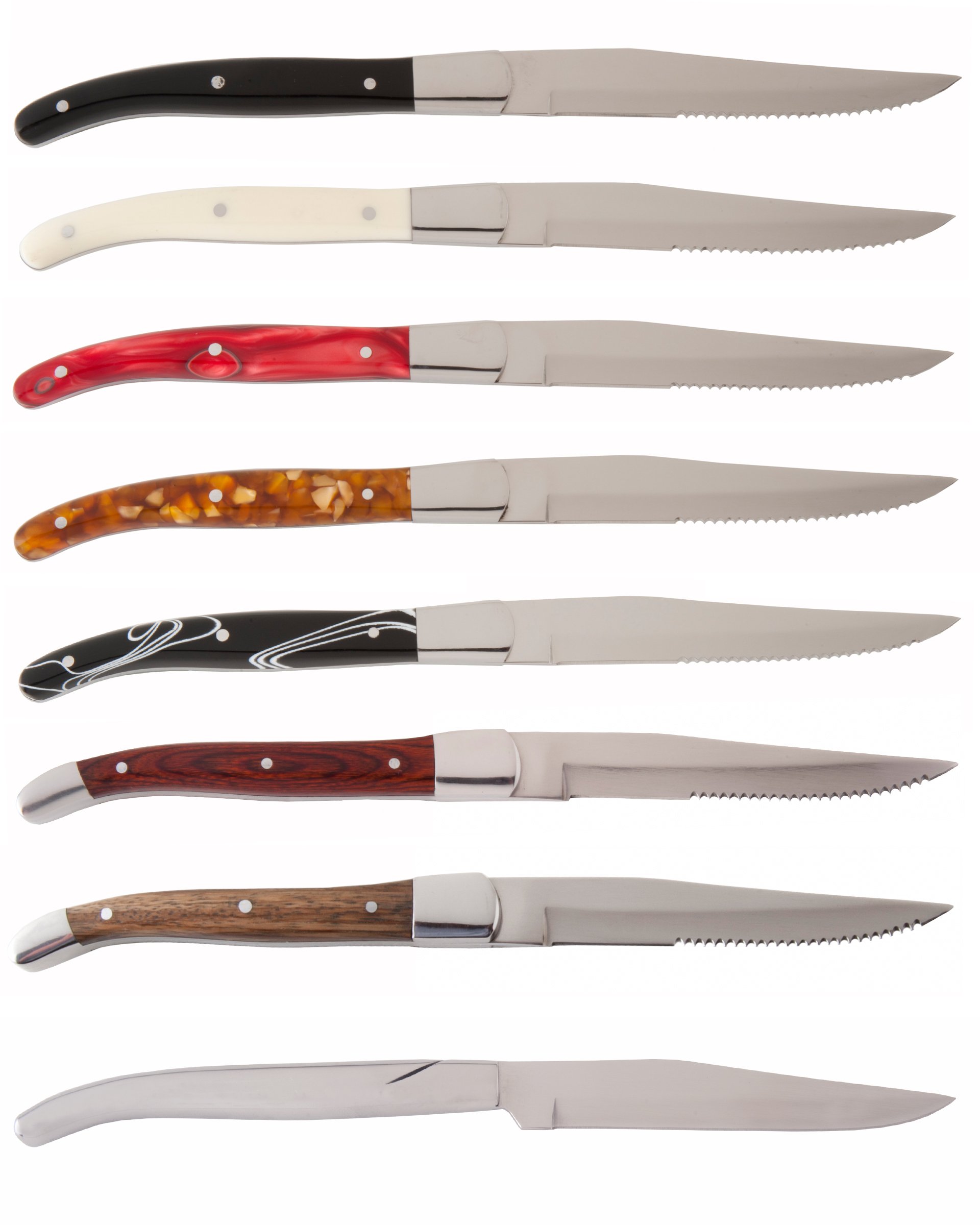 Fortessa Provencal Serrated Steak Knife, 9.25-Inch, Light Wood Handle, Set of 6 -