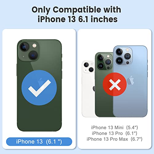Maxdara [3 in 1 for iPhone 13 Case Clear, with Tempered Glass Screen Protectors + Camera Lens Protectors Slim Thin Shockproof Case for iPhone 13 6.1 Inch