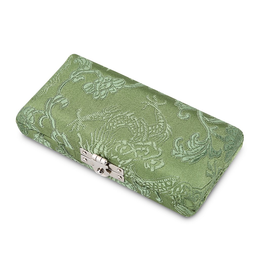 Oboe Case, Wooden & Silk Cloth Cover Oboe Storage Holder Box Protector Bag for 3pcs Oboe Reeds