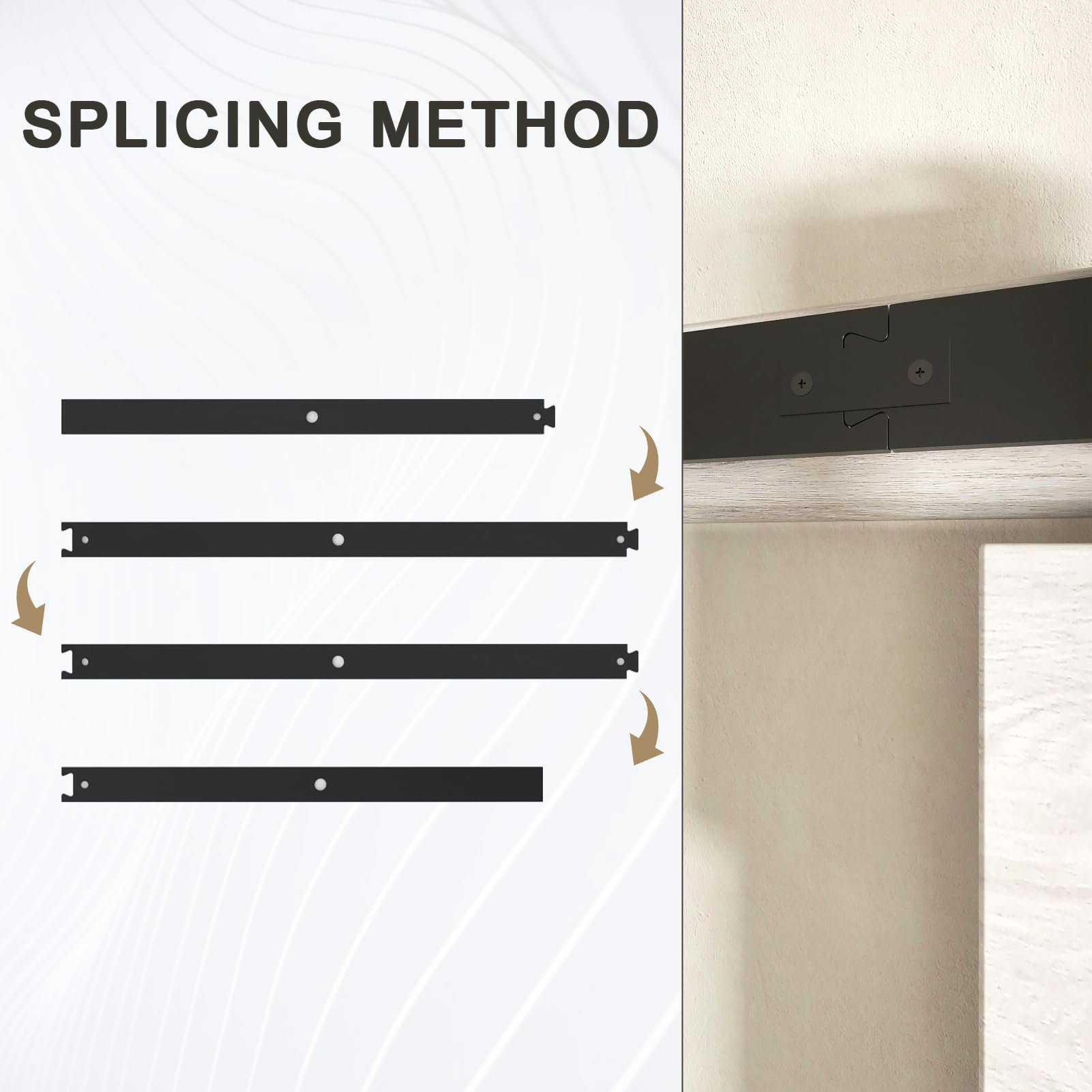 DaAzHai 5 Ft Sliding Door Hardware:Easy to Install -Smoothly and Quietly Sliding Barn Door Hardware Kit Single Door Track Low Ceiling Barn Door Hardware Kit, Modular Track with Stable Connection