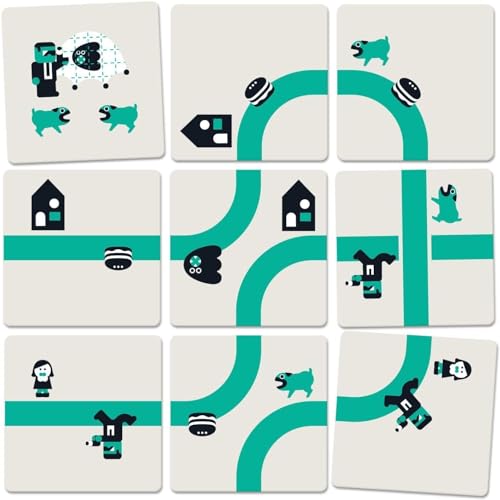 Oink Games Nine Tiles Panic - Fast-Paced Japanese Puzzle Game | Perfect for Stocking Stuffers & Secret Santa Gifts | Ages 7+ | Arrange Tiles to Win