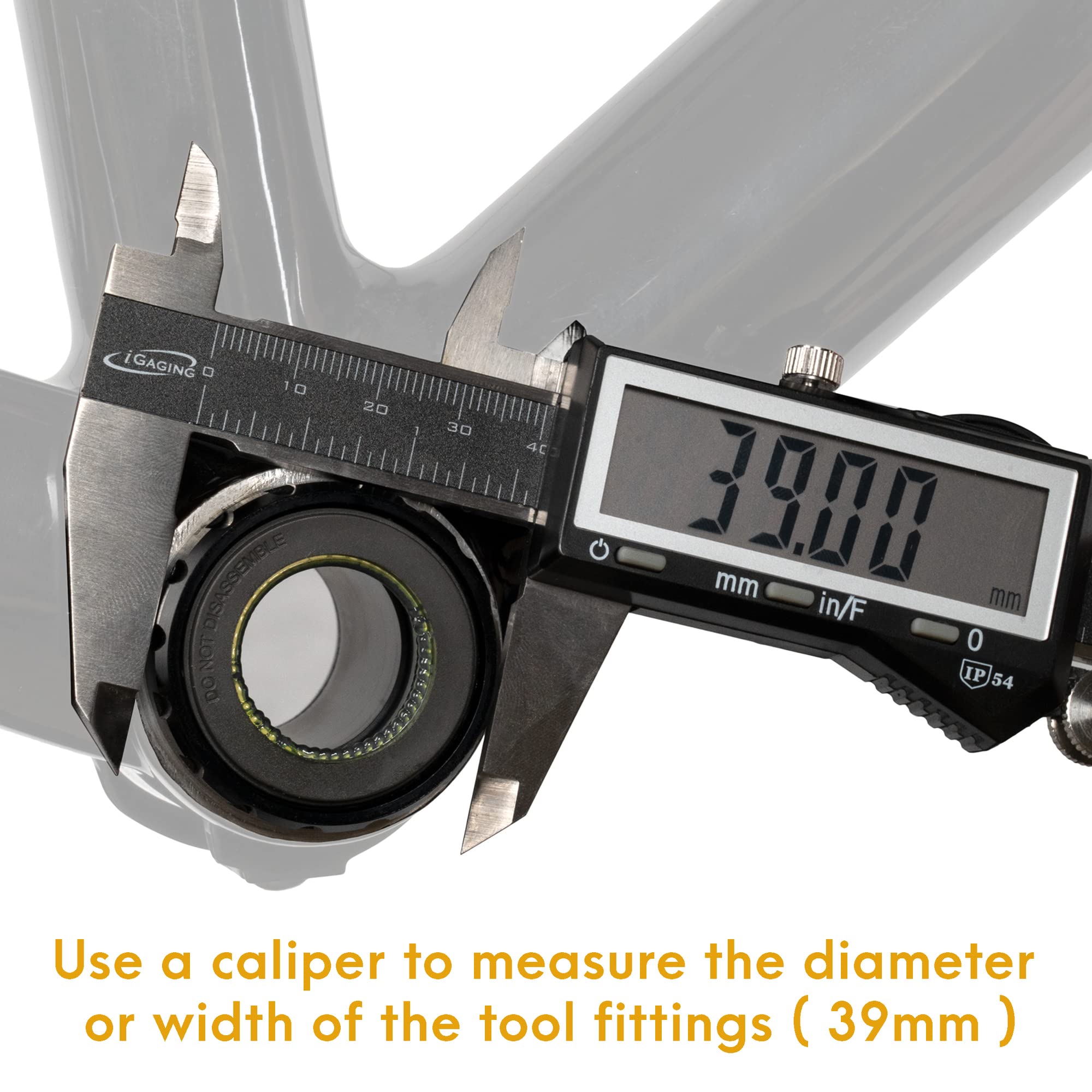 BIKEHAND Bike Bicycle 16-Notch 39mm External Bottom Bracket Install Removal Tool - compatible with Shimano XTR BB93, Dura-Ace BB9000, BB-R9100 & Other 16-Notch Bottom Bracket Cups