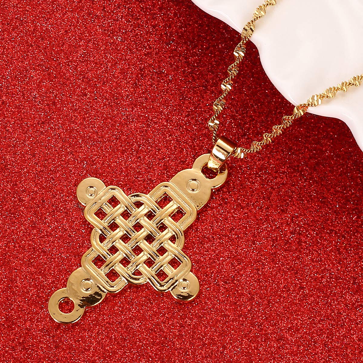 BR Gold Jewelry Ethiopian Coptic Cross Pendant African Abyssinian Ethiopia Cross Orthodox Christian