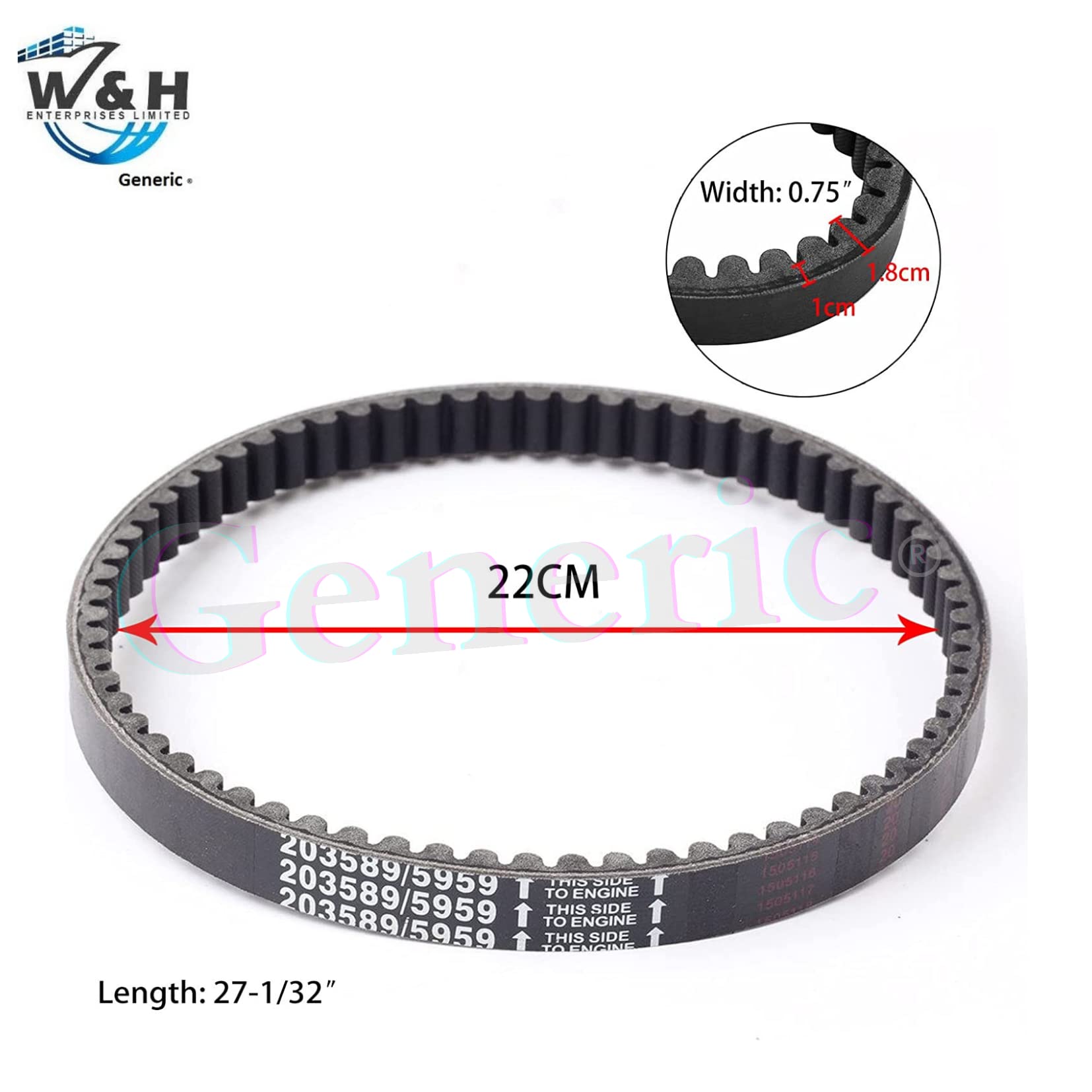 BLACKHORSE-RACING 3pcs 30 Series Go Kart Drive Belt Replaces Manco 5959 / Comet 203589