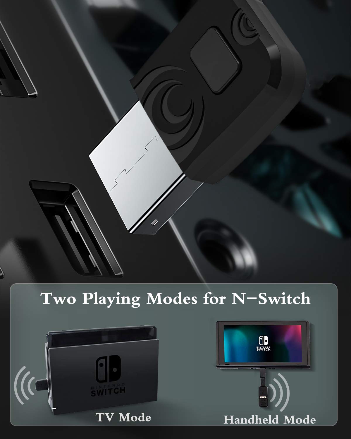 OLCLSS Wireless Audio Adapter for Nintendo Switch/Switch OLED PS4 PS5 PC - Bluetooth Receiver for Airpods, Headset, Speaker (Not for PS4 Gold Headset) - Not Audio Transmitter