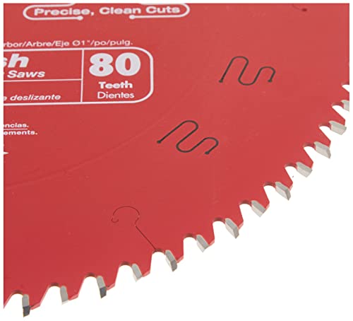 Freud D1280X Diablo 12-Inch 80 Tooth ATB Crosscutting Saw Blade with 1-Inch Arbor, Red