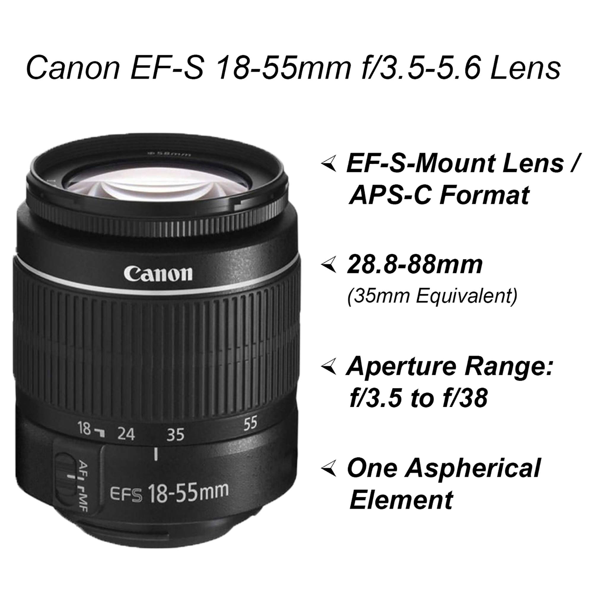 Canon EOS T100/4000D DSLR Camera with EF-S 18-55mm Lens, SanDisk Memory Card, Tripod, Flash, Backpack + ZeeTech Accessory Bundle (Canon 18-55mm + 75-300mm, SanDisk 128GB) (Renewed)