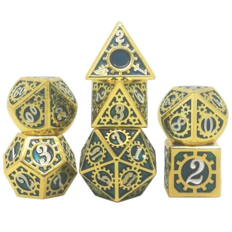 ZYM305 Metal Dice Set D&D Metal Polyhedral Dice Set DND RPG Role Playing Games Board Game D4 D6 D8 D10 D12 D20 Games Dice (Color : 115)
