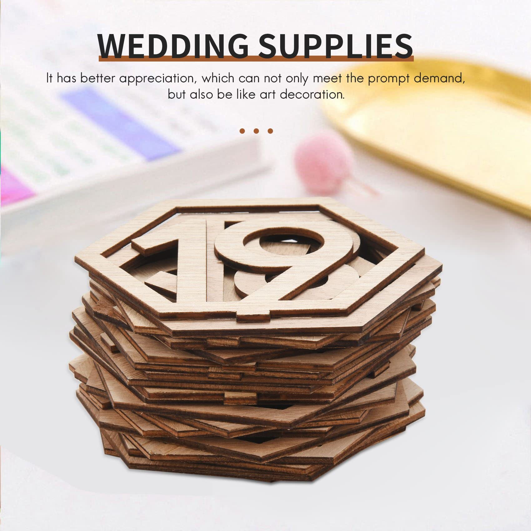 Geynutaly 1-20 Numbers Wood Signs Wedding Hexagon Table Number Wooden Table Numbers Rustic Wedding Engagement Seat Numbers Sign