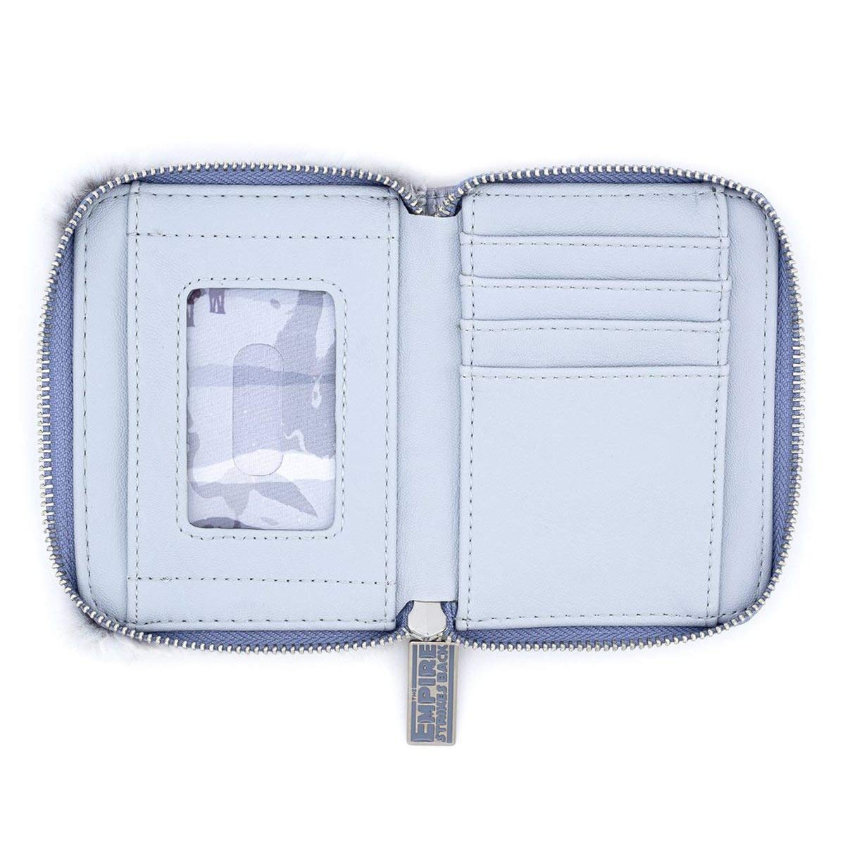 Loungefly x Star Wars The Empire Strikes Back 40th Anniversary Hoth Faux Fur Zip-Around Wallet (Blue, One Size)