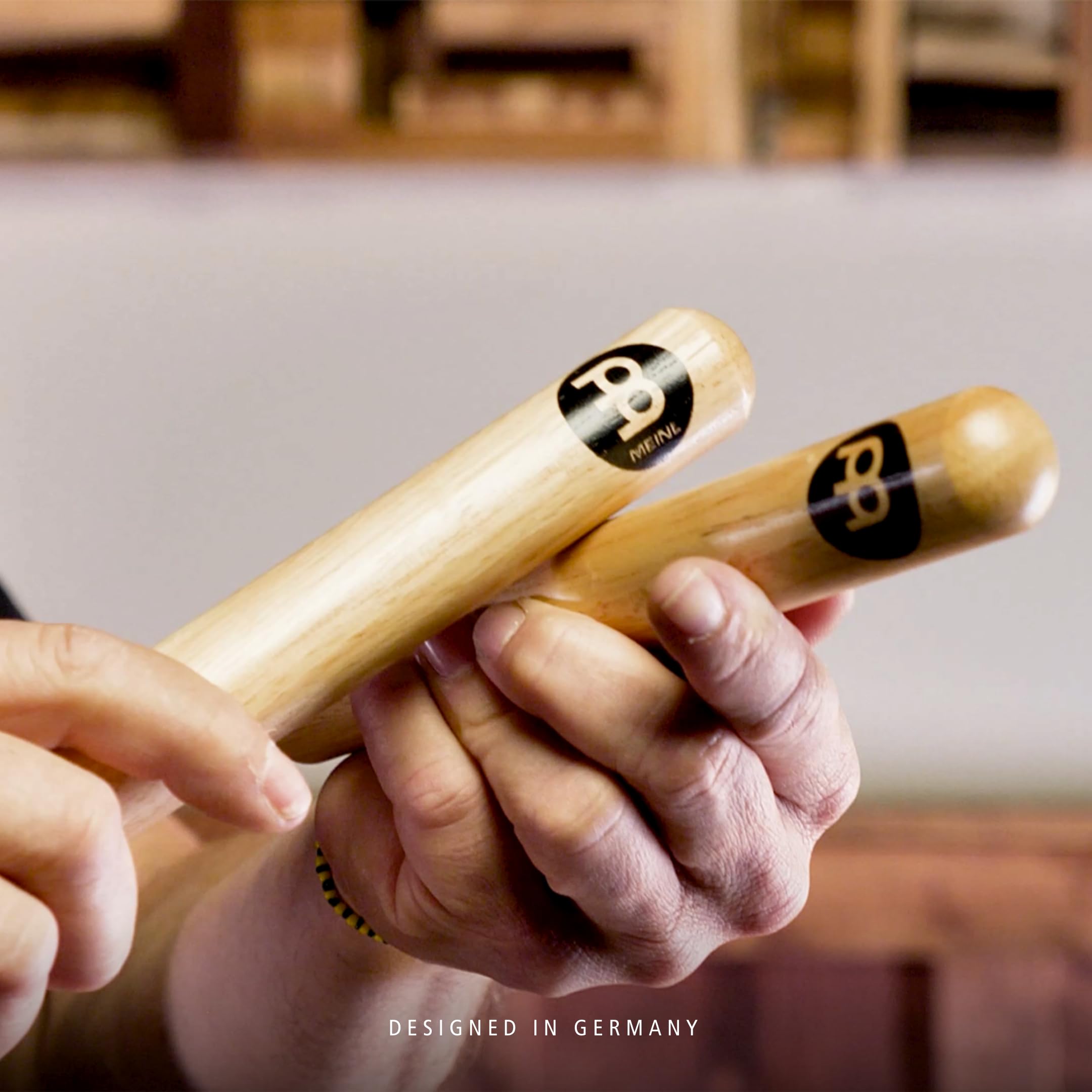 Meinl Percussion Classic Hardwood Claves Musical Instrument Sticks β NOT Made in China β for Live, Studio and Classrooms, 2-Year Warranty (CL1HW)