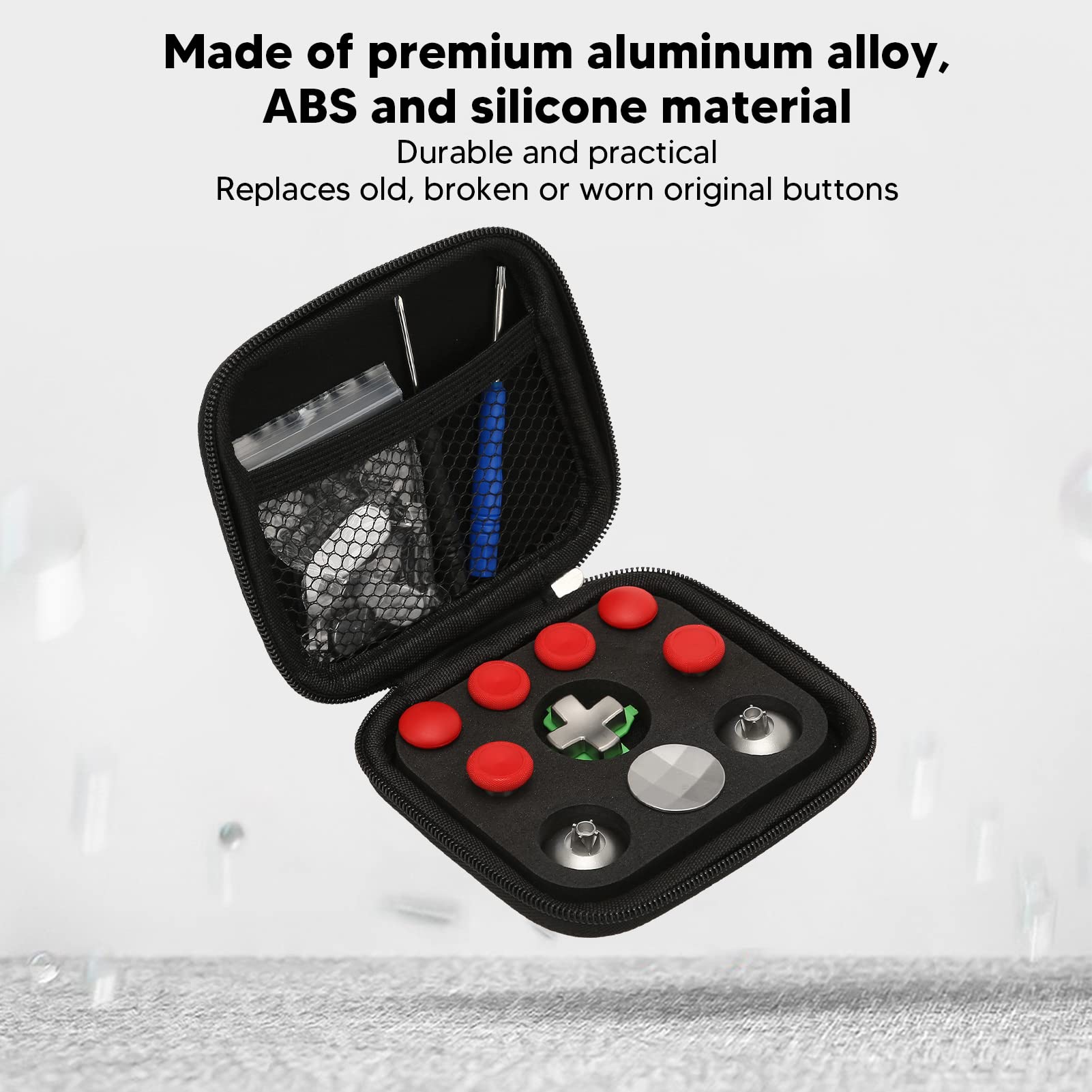 Controller Key Paddle Kit, Silicone Coating Handle Metal Key Paddle Set Easy to Control Reduces Fatigue for Game Controller Red