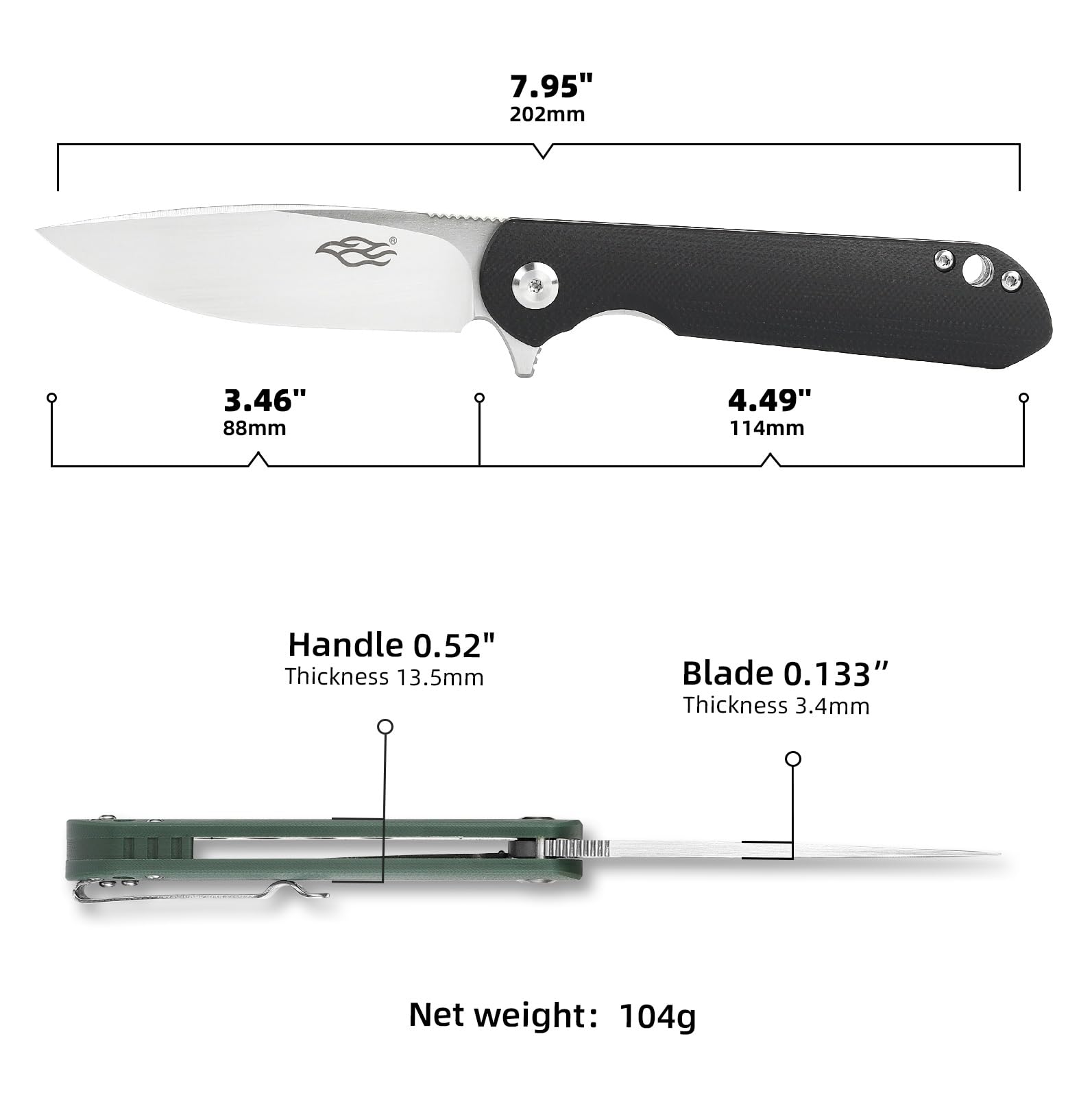 Ganzo Firebird FH41 BK D2 Steel Blade G10 handle Pocket Folding Knife EDC Tool