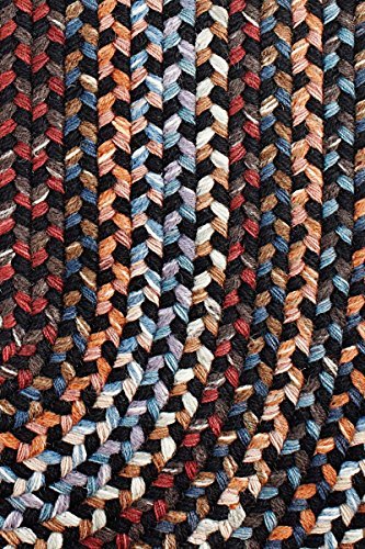 Super Area Rugs Tribeca Soft & Reversible Wool Braided Rug, Made in USA, Black Rock, 2' X 3'