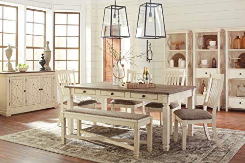 Signature Design by Ashley Bolanburg Cottage Chic Display Cabinet or Bookcase, Antique White