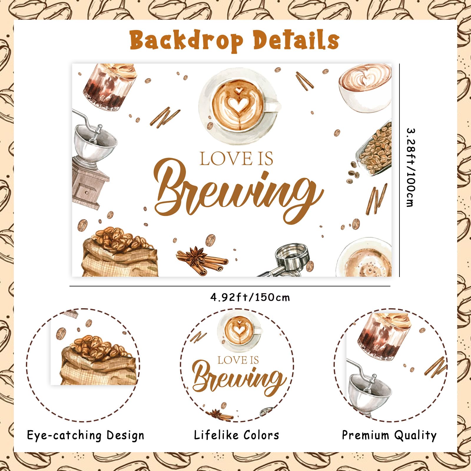 Coffee Bridal Shower Decorations Love is Brewing Backdrop Banner Coffee Balloon Arch Kit Love is Brewing Bridal Shower Decorations Coffee Bar Bachelorette Party Supply for Coffee Lovers Wedding Shower