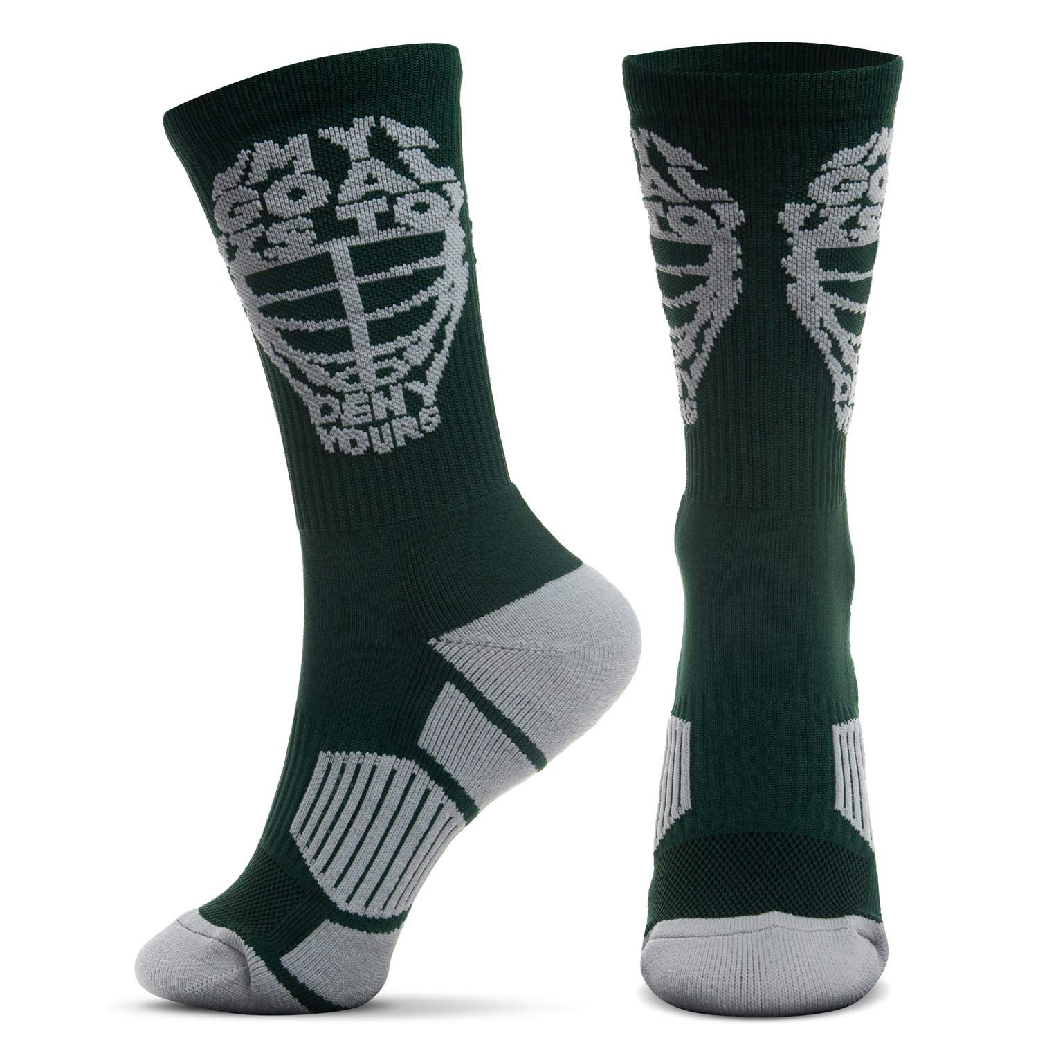 ChalkTalkSPORTS Guys Lacrosse Woven Mid-Calf Socks - My Goal is to Deny Yours Helmet