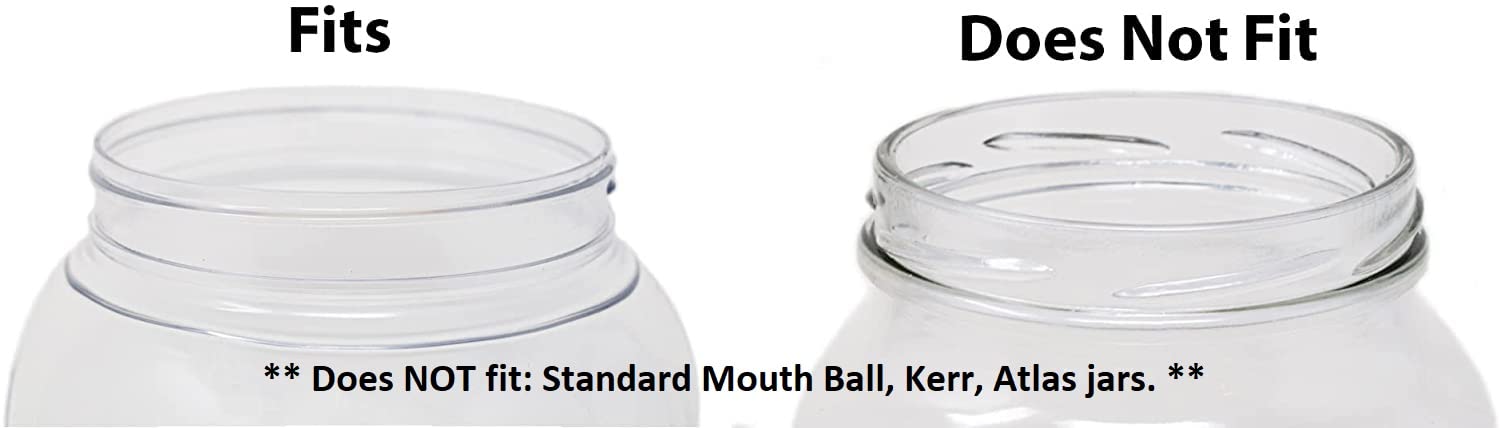 CLEARVIEW CONTAINERS | 110/400 Plastic Replacement Lids | 110mm Caps w/Leak Proof Liner | For Large Glass or Plastic Wide Mouth Jar | Made in the U.S.A.| Food-Grade Storage Caps for Canning Jars (3)