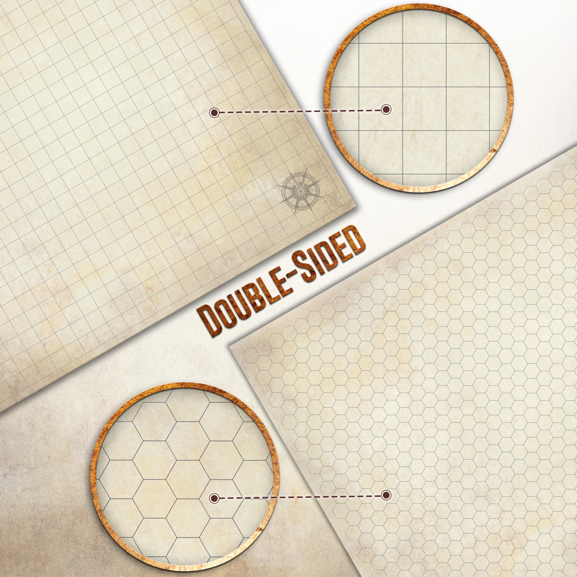 Melee Mats DND Map Starter Kit for Dungeons & Dragons Game - 23β x 27" Double Sided, Wet/Dry Erase Battle Terrain Grid - Ultimate Tabletop Board Gaming Experience with Accessories