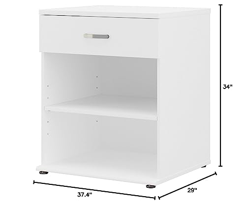 Bush Business Furniture Universal Garage Storage Cabinet with Drawer and Shelves, White