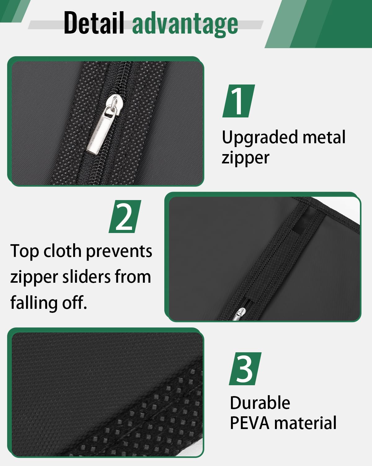 Garment Bags for Hanging Clothes (8 packs,43 inches) Washable Black Suit Bags for Closet Storage and Travel with Clear Window