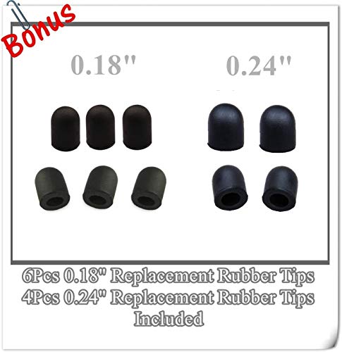 Bargains Depot (2 Pcs) [New Upgraded][0.18-inch Small Tip Series] 2-in-1 Stylus/Styli 5.5-inch L with 10 Replacement Rubber Tips -Black/Black